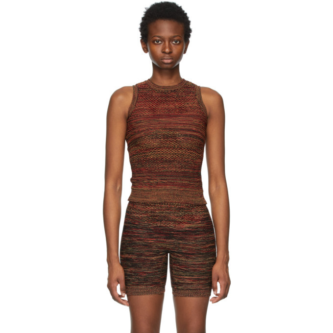 ISA BOULDER Red and Beige Arcade Tank Top Isa Boulder