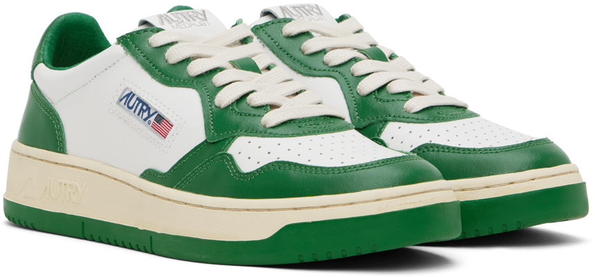 AUTRY Green & White Medalist Low Sneakers Autry