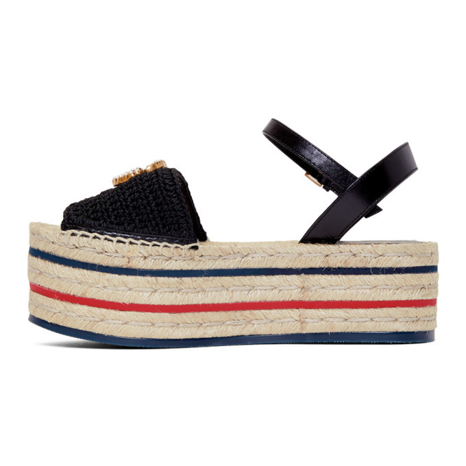 Gucci Black Raffia GG Lilibeth Sandals Gucci