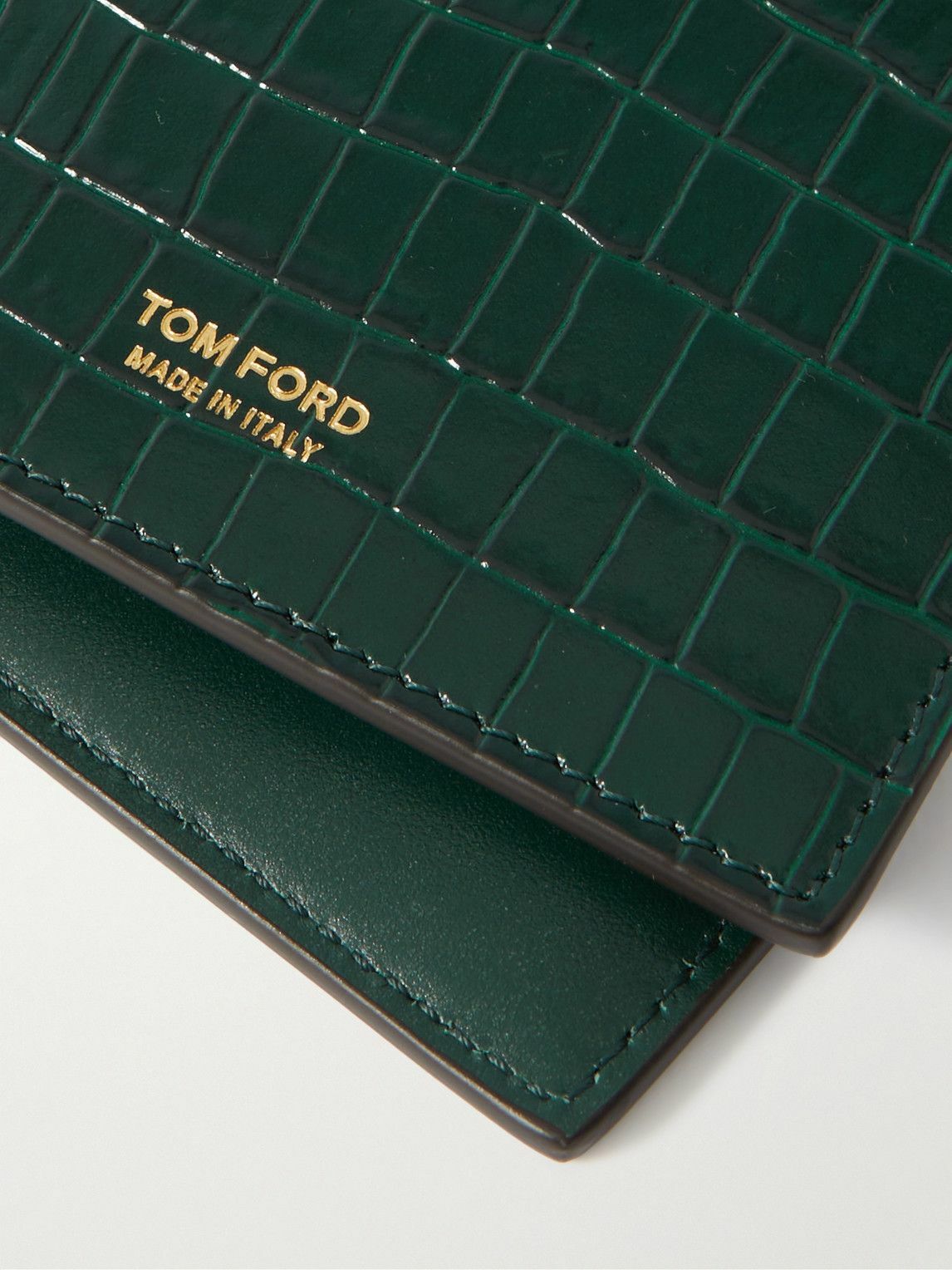 TOM FORD - Croc-Effect Leather Billfold Wallet TOM FORD