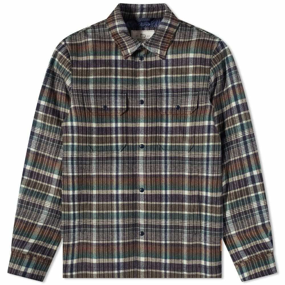 Woolrich Men's Alaskan Wool Check Overshirt in Green Check Woolrich