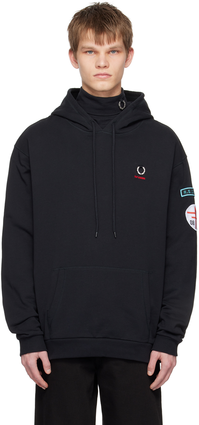 Raf Simons Black Patches Hoodie Raf Simons