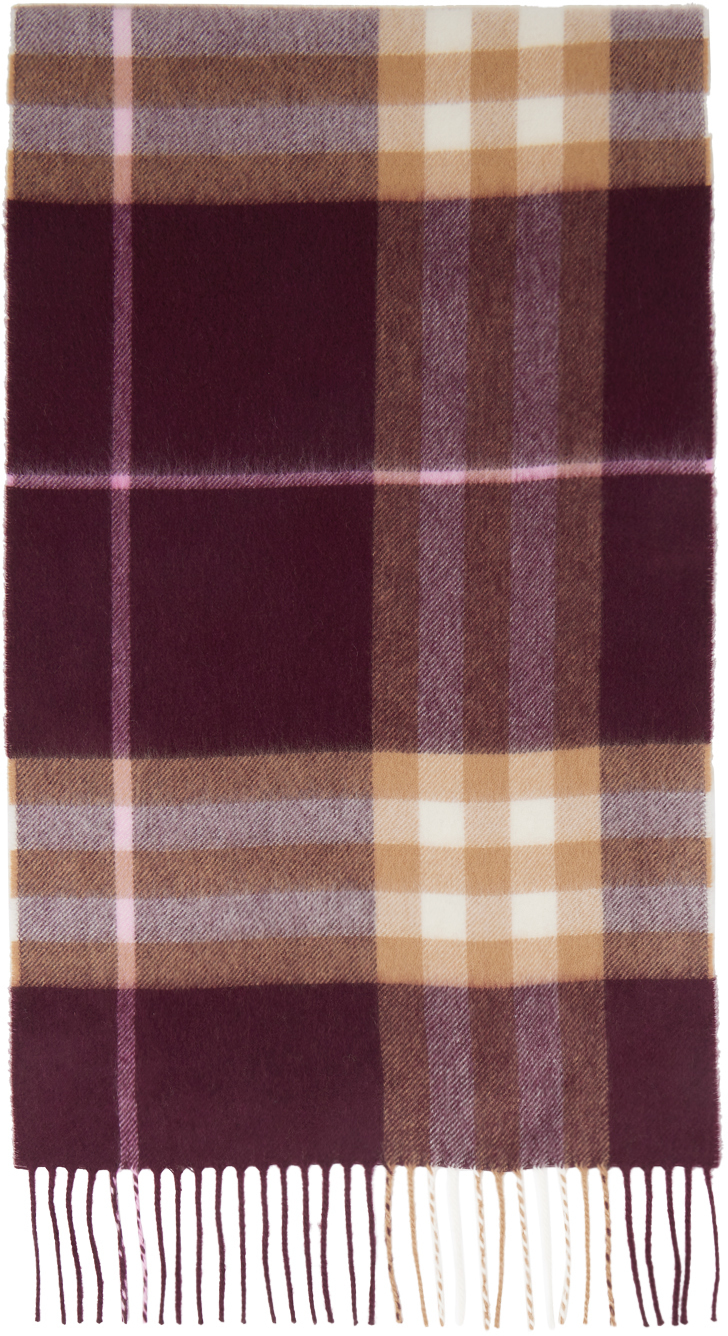 Burberry Burgundy Check Scarf Burberry