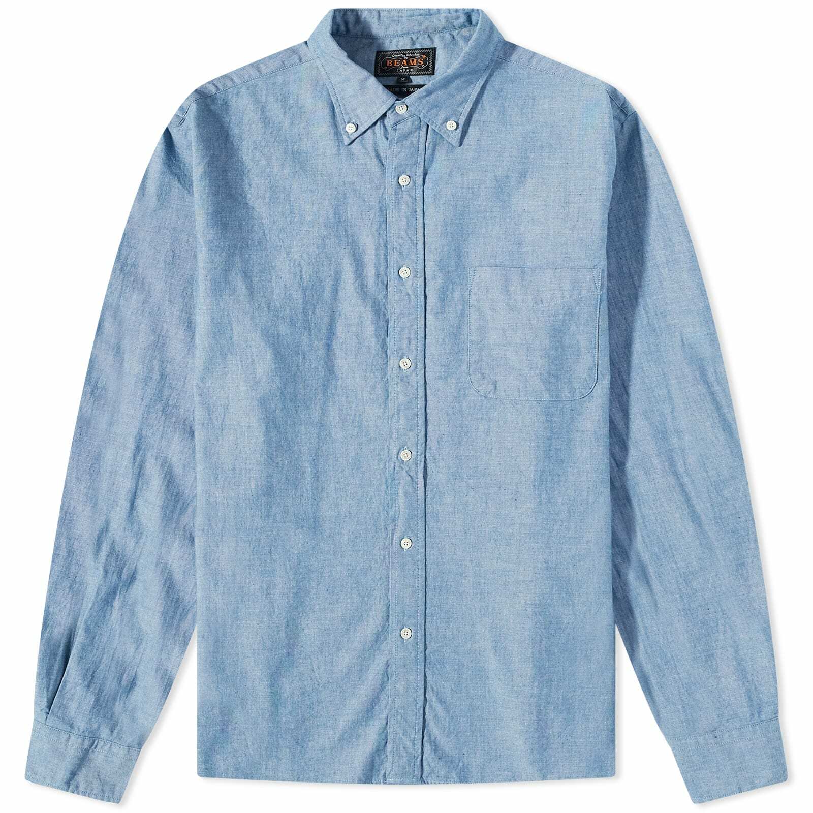 Beams Plus Men's Button Down Shirt in Chambray Beams Plus