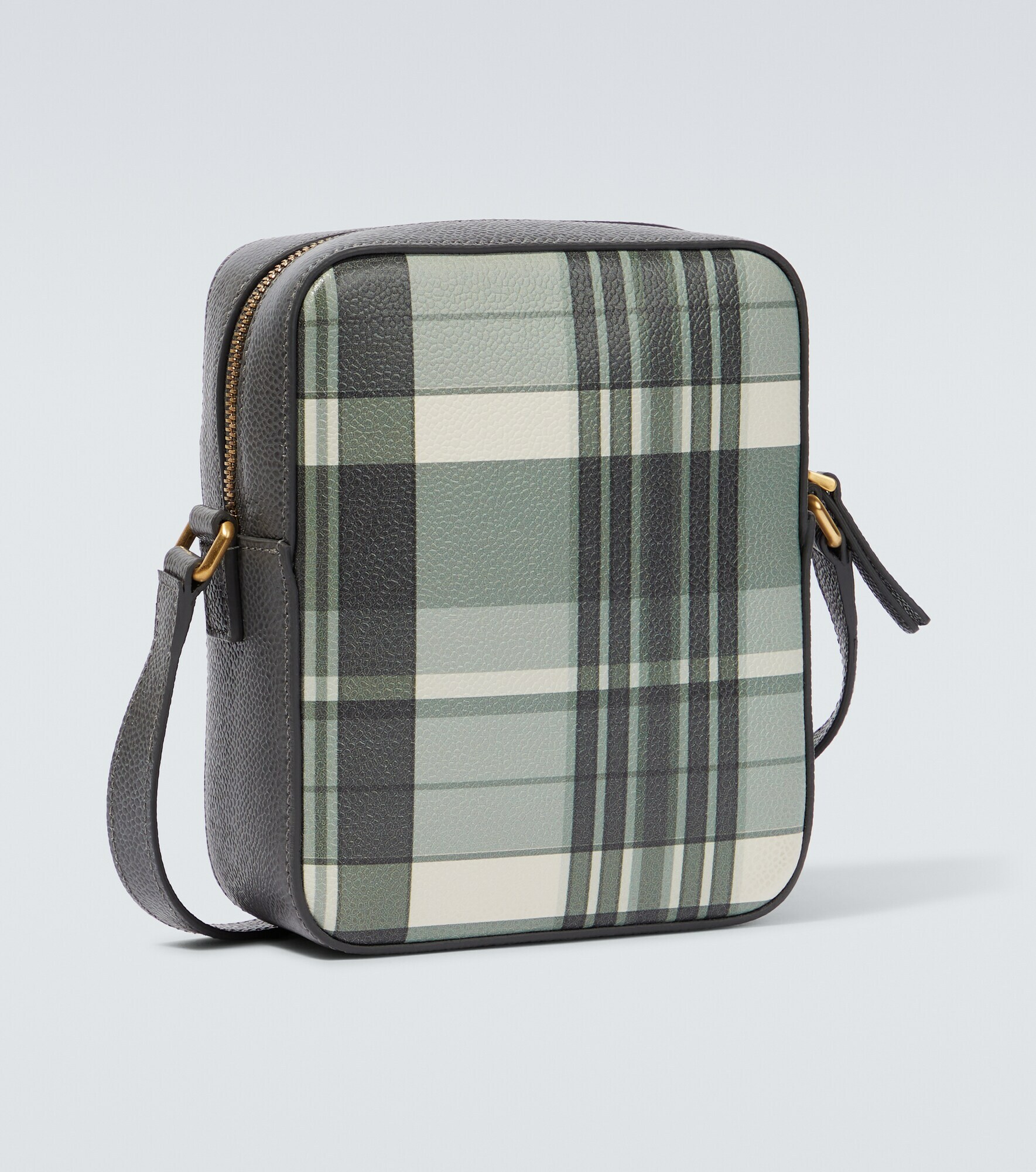 Thom Browne - 4-Bar checked leather crossbody bag Thom Browne