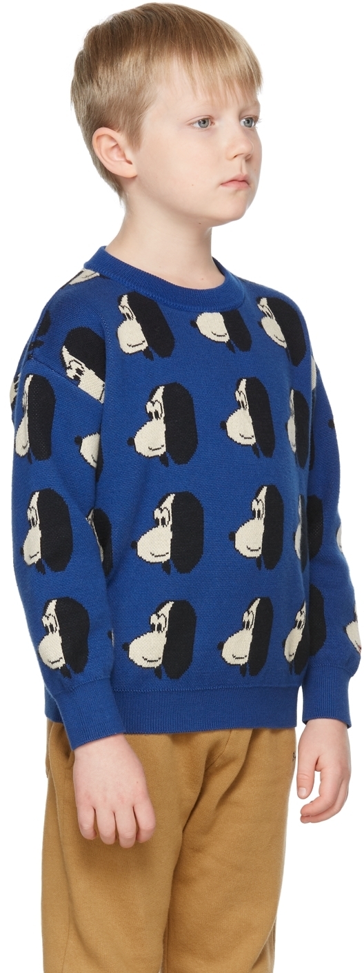 Bobo Choses Kids Blue Doggie All Over Sweater Bobo Choses