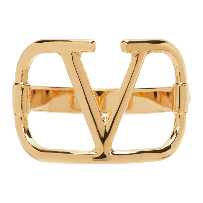 Valentino Gold Valentino Garavani VLogo Signature Ring Valentino Garavani