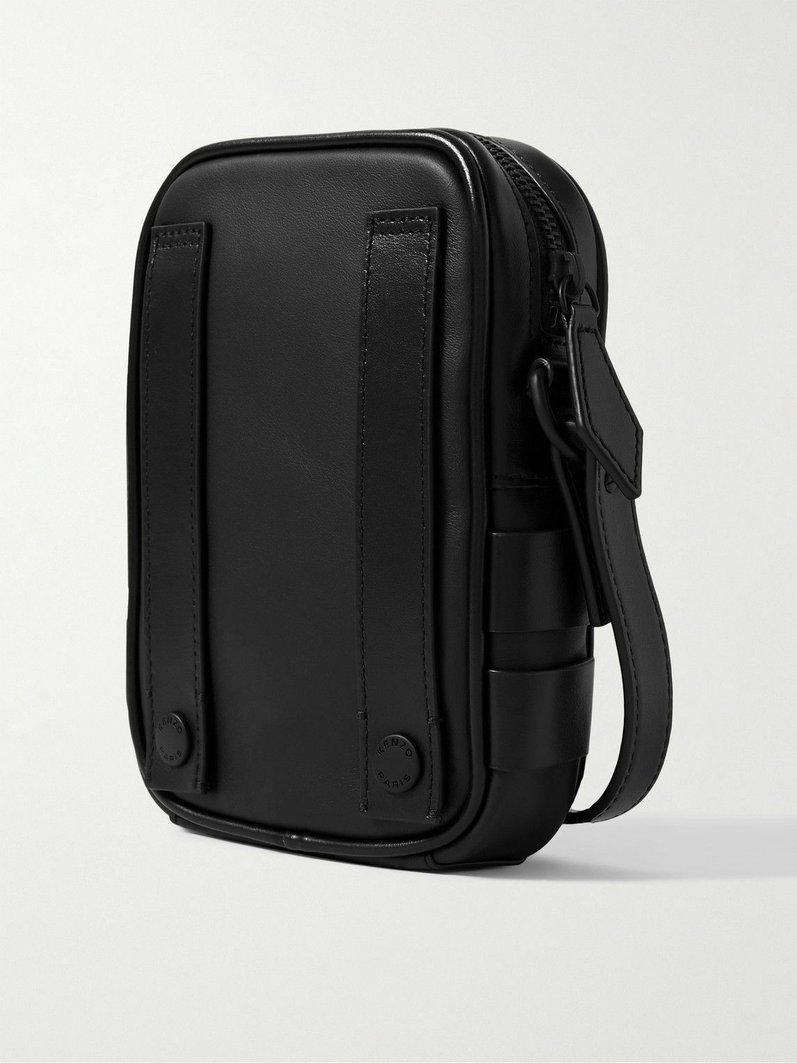 KENZO - Jungle Logo-Appliquéd Leather Messenger Bag Kenzo