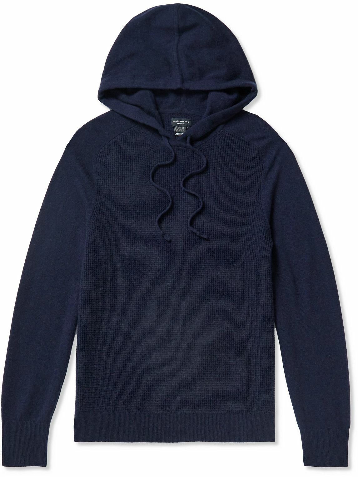 Club Monaco - Waffle-Knit Cashmere Hoodie - Blue Club Monaco