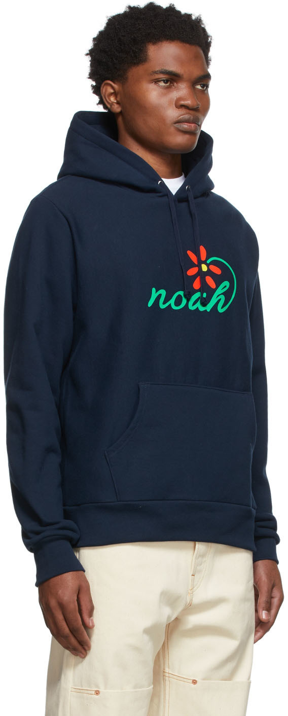 Noah Navy Cotton Hoodie Noah NYC
