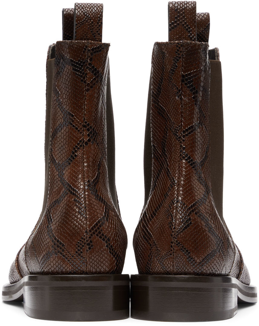 Martine Rose Brown Python Chelsea Boots Martine Rose