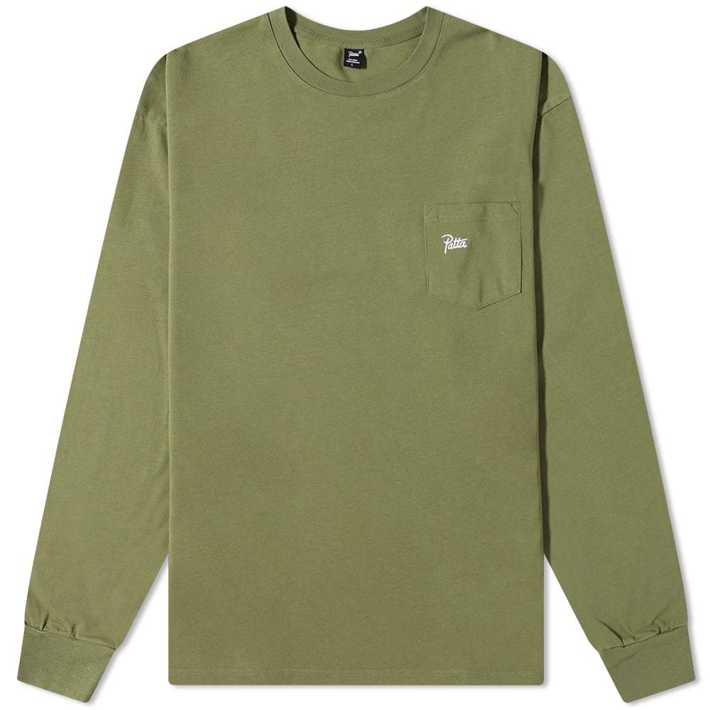 Patta Long Sleeve Washed Pocket Logo Tee Patta