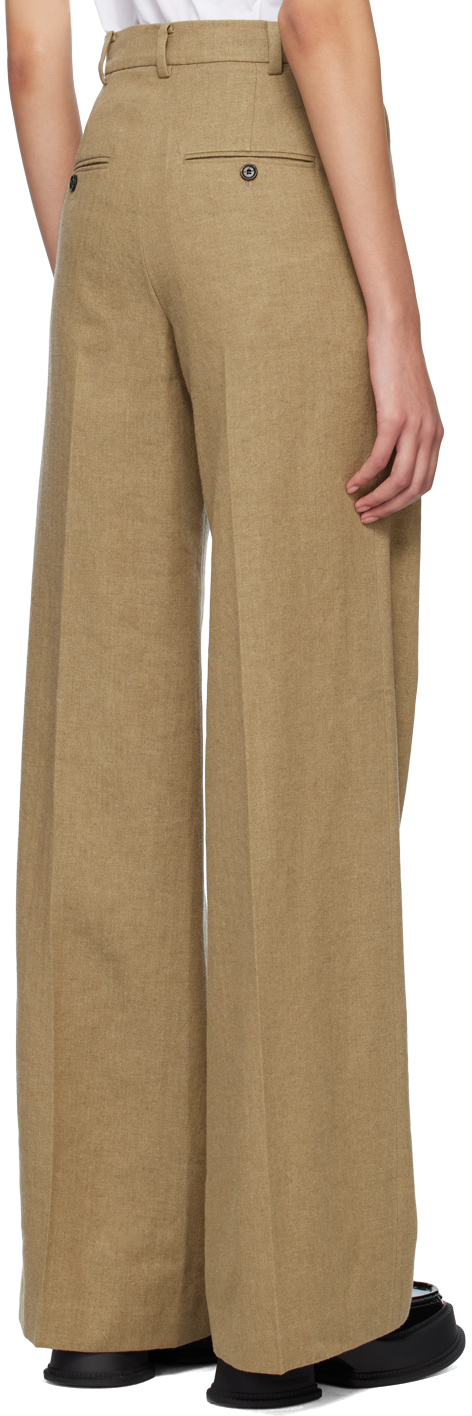Pushbutton Brown Wide-Legs Trousers Pushbutton