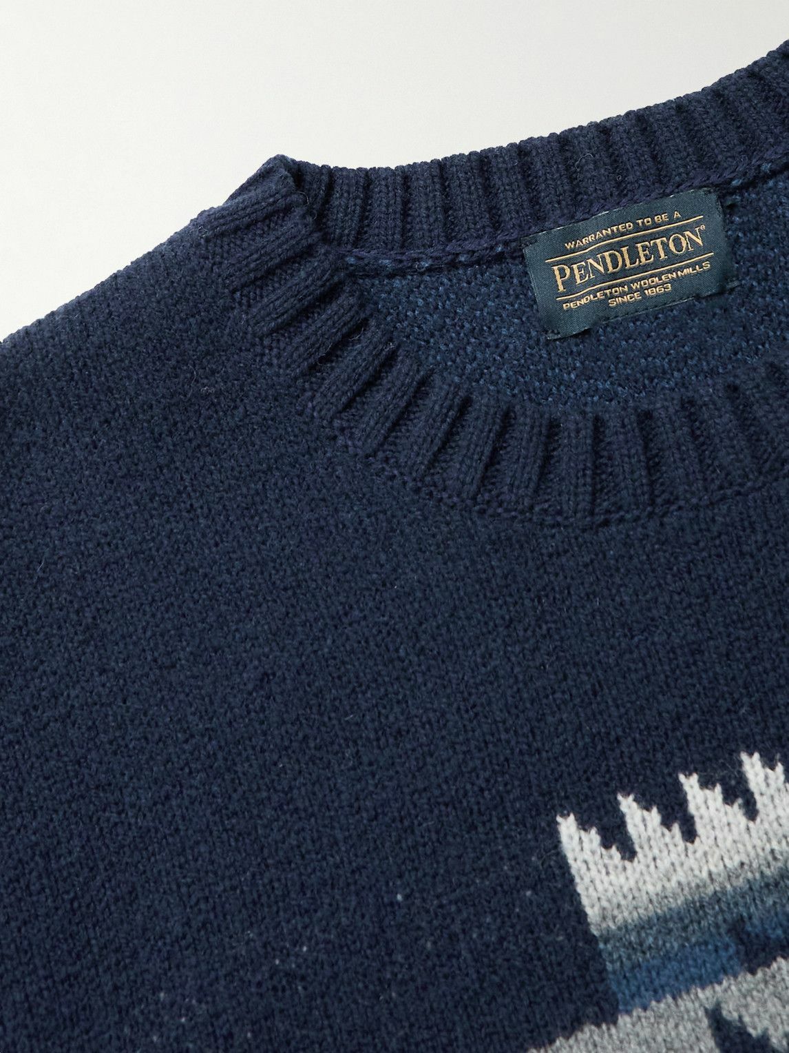 Pendleton - Chief Joseph Jacquard-Knit Wool Sweater - Blue Pendleton