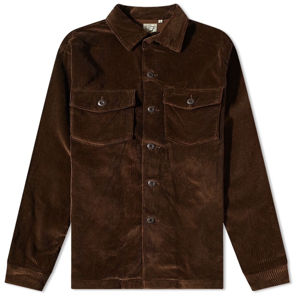 orSlow Men's Us Army Fatigue Corduroy Shirt in Dark Brown orSlow