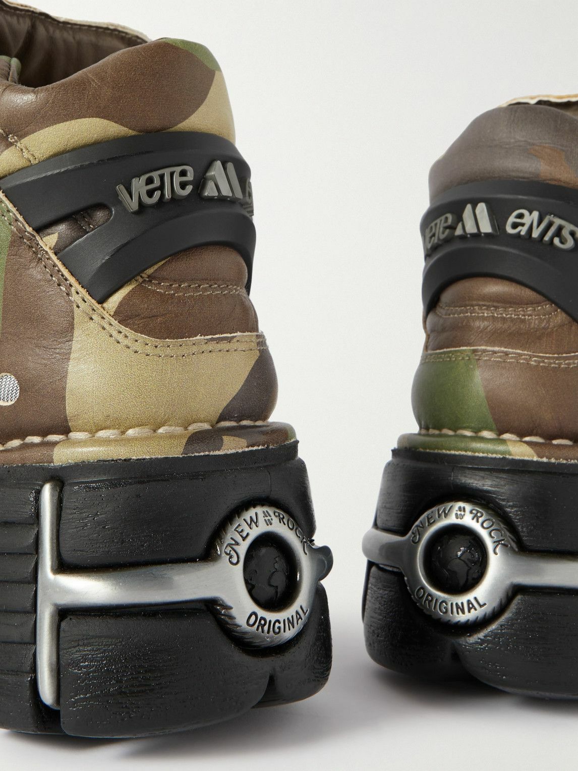 VETEMENTS - New Rock Embellished Camouflage-Print Leather Platform ...