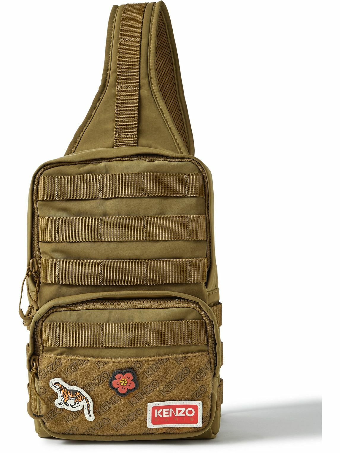 KENZO - Logo-Appliquéd Webbing-Trimmed Tech-Twill Sling Backpack Kenzo