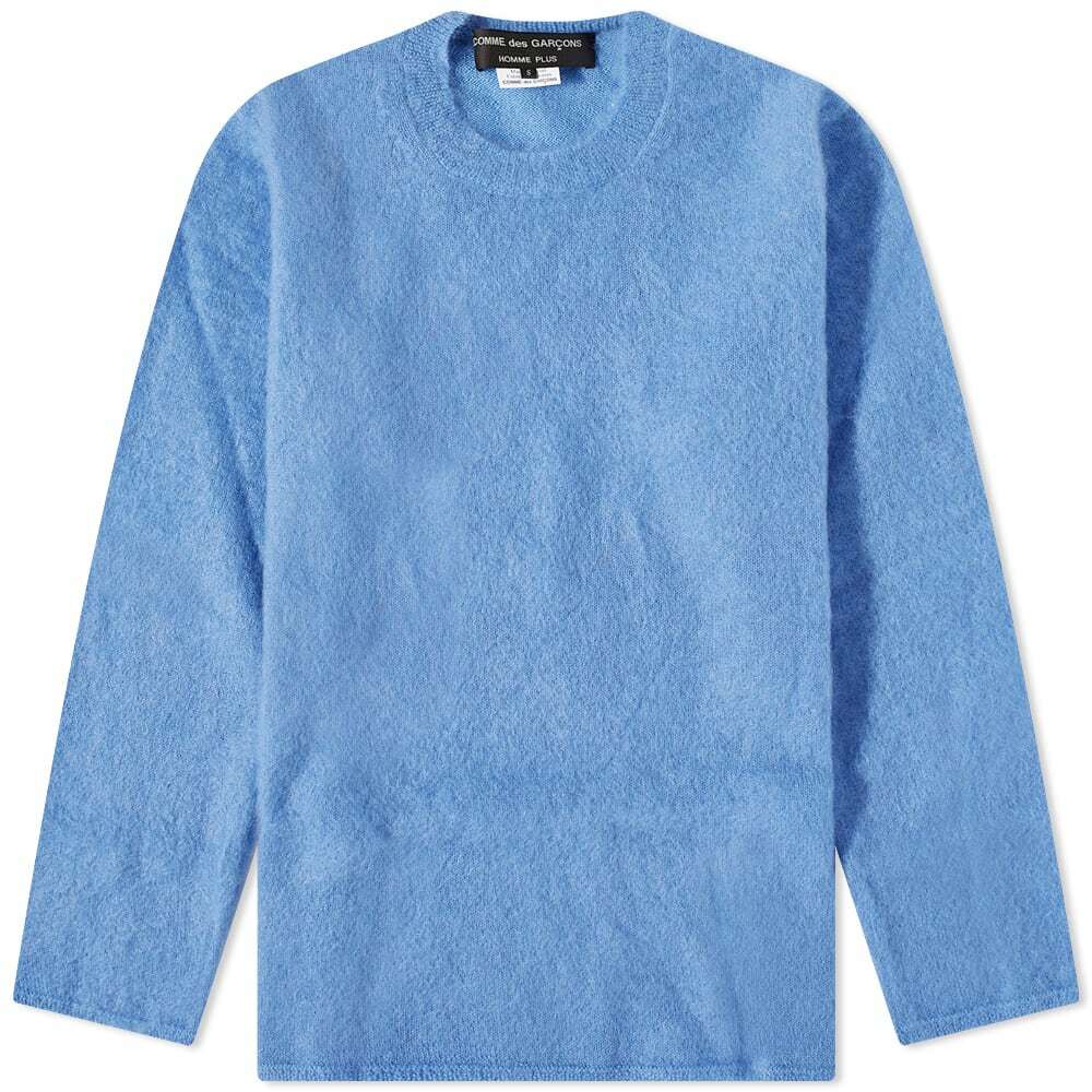 Comme des Garçons Homme Plus Men's Brushed Mohair Crew Knit in Blue ...