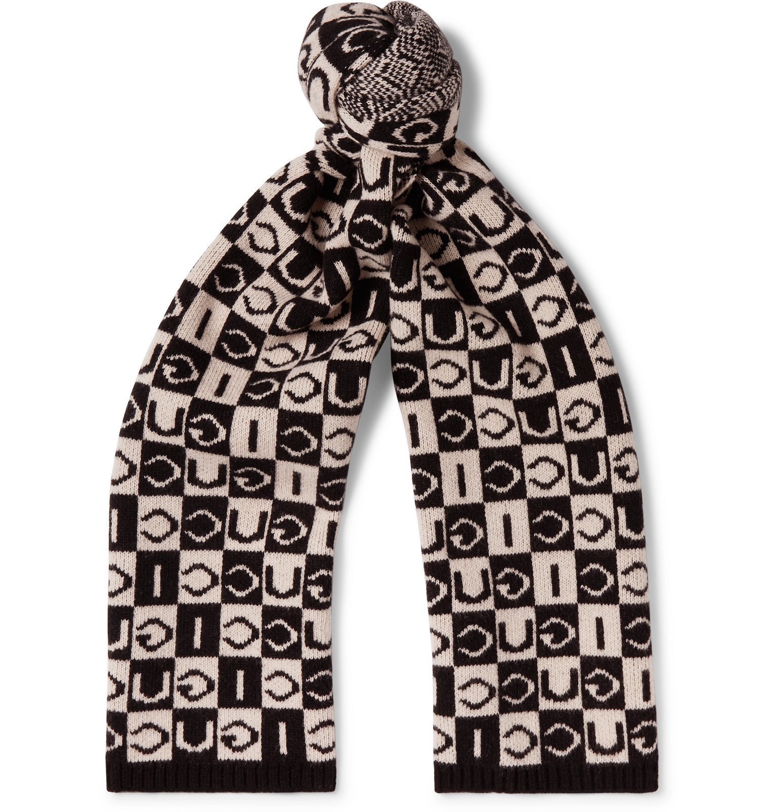 Gucci - Logo-Jacquard Wool Scarf - Black Gucci