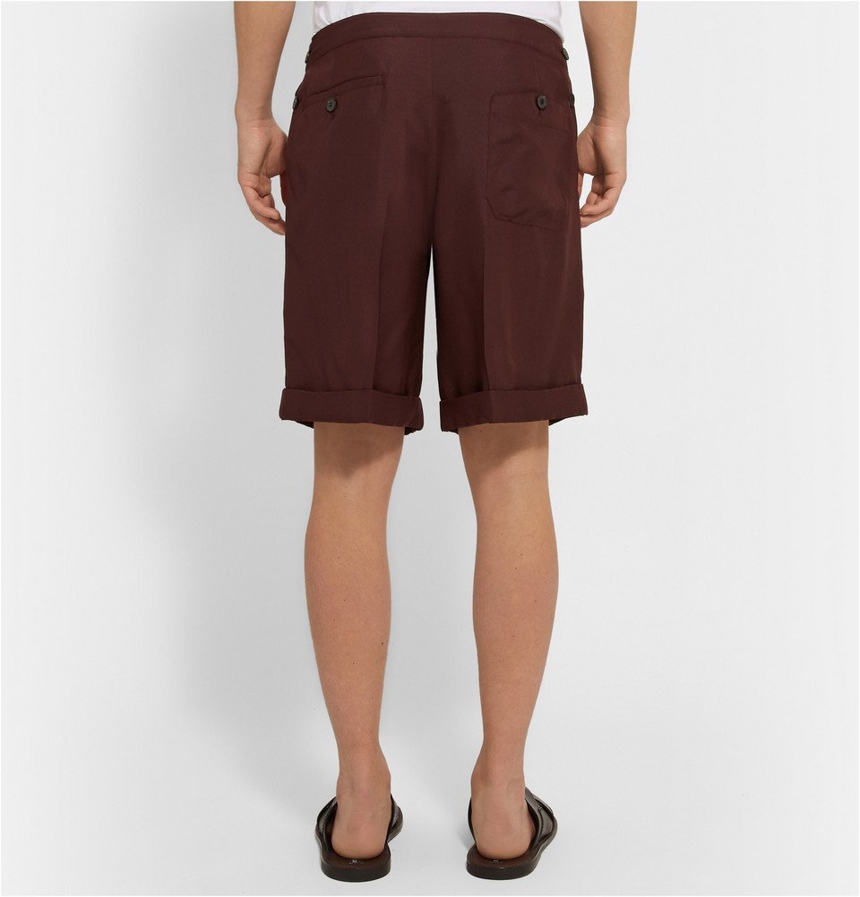 Valentino - Burgundy Cotton-Canvas Shorts - Men - Burgundy Valentino