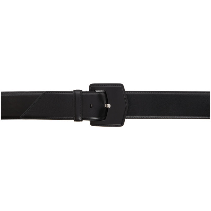 ALAIA Black Oversized Flat Buckle Belt