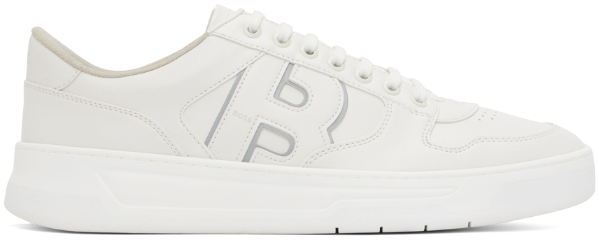 BOSS White Leather Sneakers BOSS