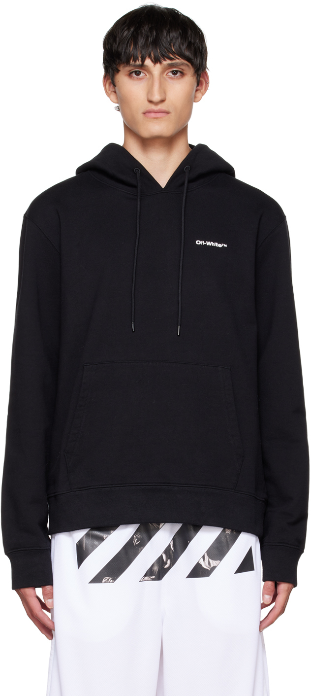 Off-White Black Wave Diagonals Hoodie Off-White