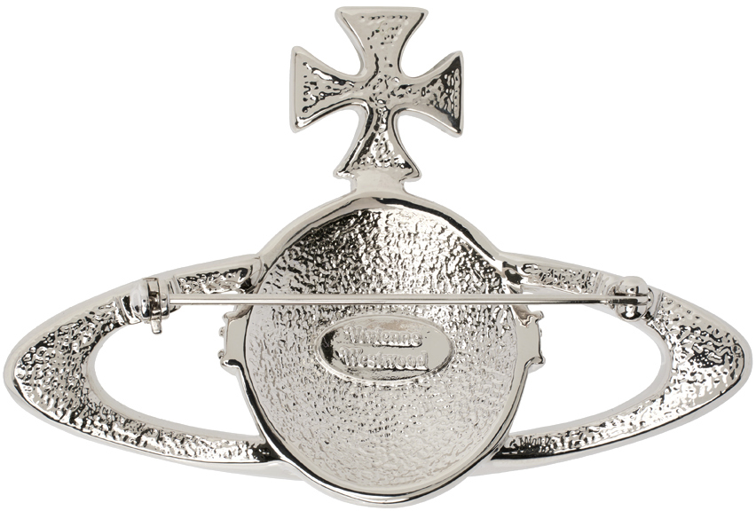 Vivienne Westwood Silver Crystal Bas Relief Brooch Vivienne Westwood