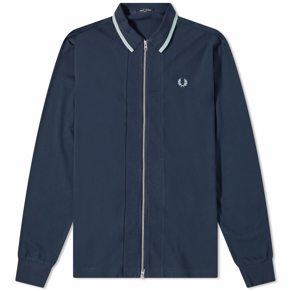 Fred Perry Authentic Men's Zip Through Polo Shirt in Shaded Navy Fred ...