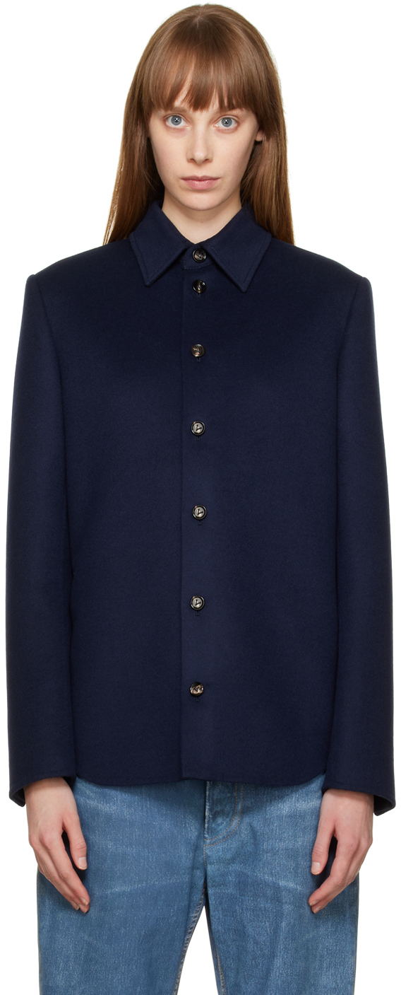 Bottega Veneta Navy Buttoned Jacket Bottega Veneta