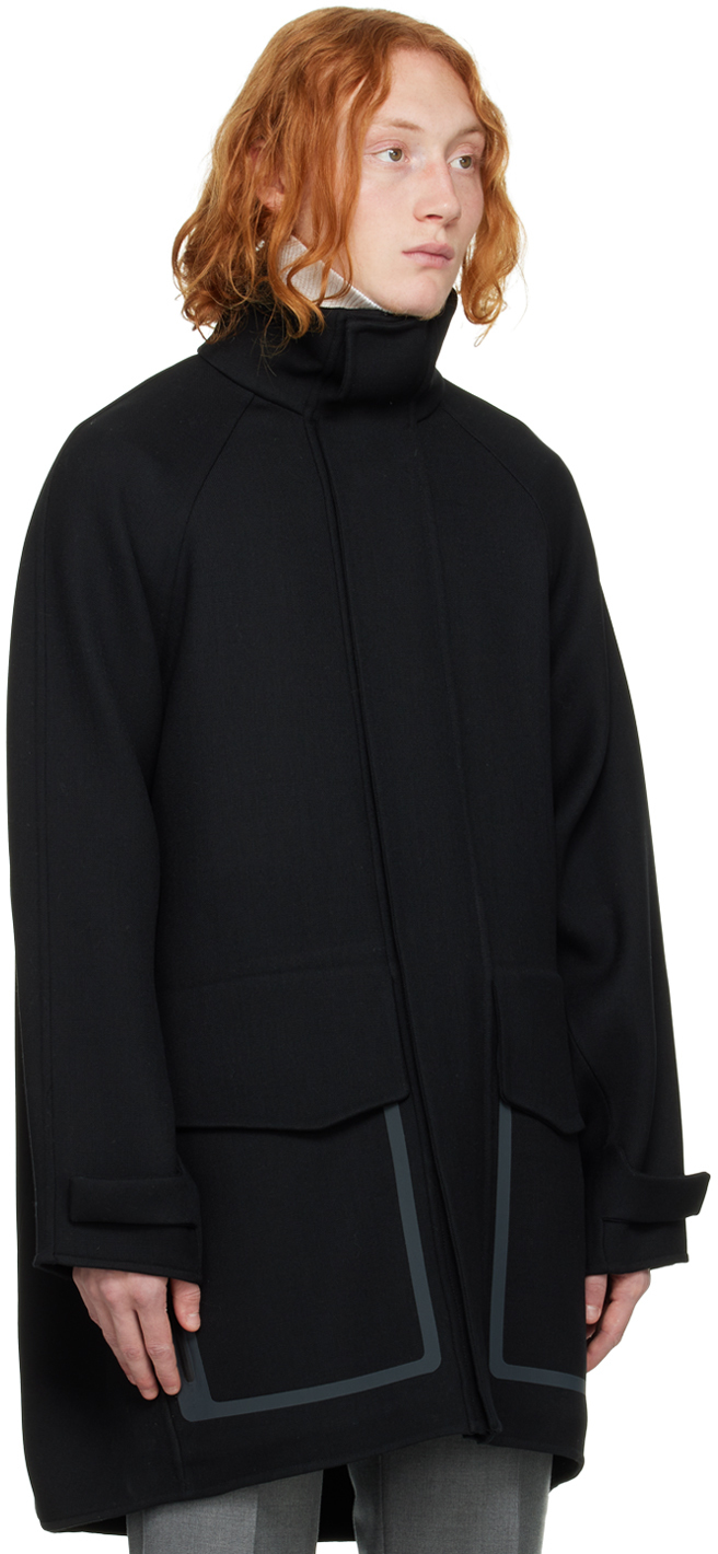 ZEGNA Black Taped Seams Coat Zegna
