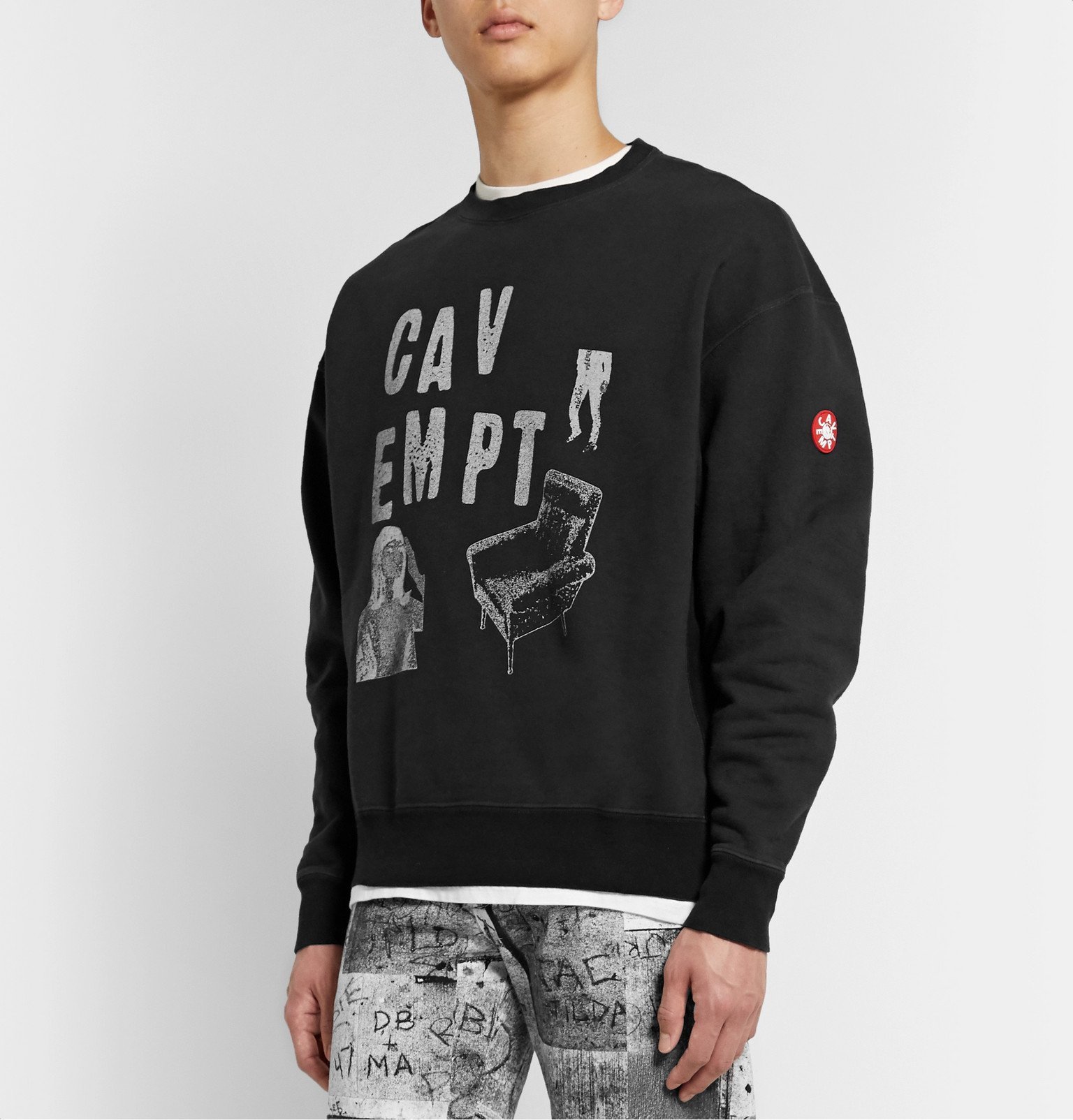 Cav Empt - Logo-Appliquéd Printed Loopback Cotton-Jersey Sweatshirt ...