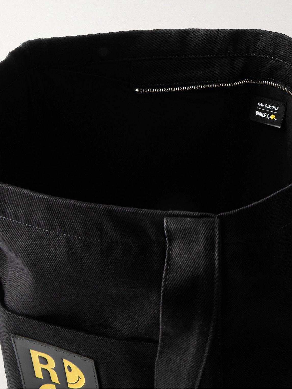 Raf Simons - Smiley Logo-Appliquéd Denim Tote Bag Raf Simons