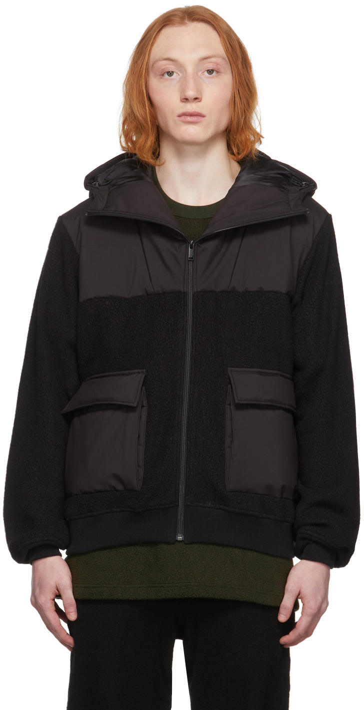 Undercover Black Hooded Fleece Jacket Undercover