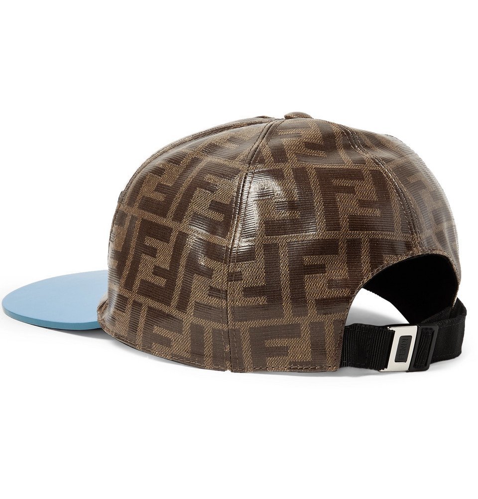 Fendi - Leather-Trimmed Logo-Appliquéd Printed Coated-Canvas Baseball ...