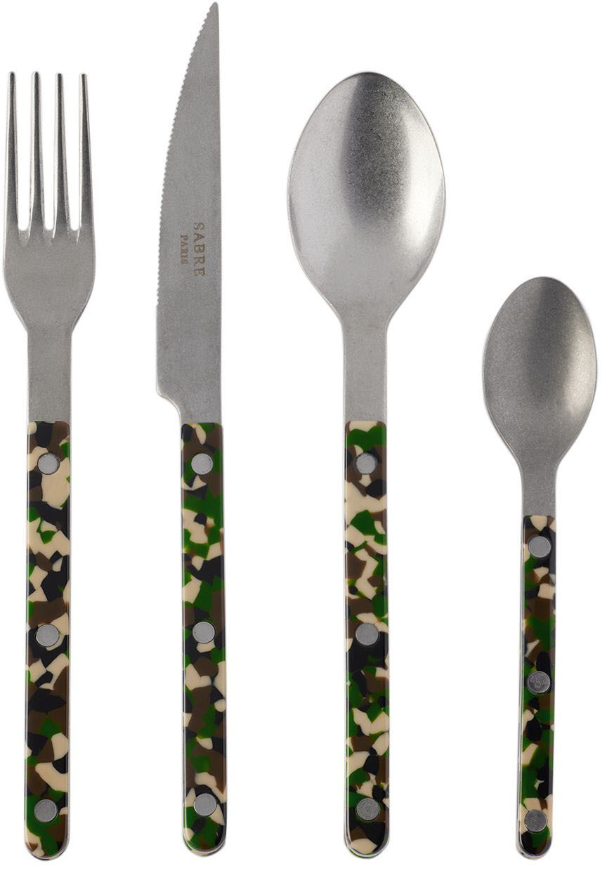 Sabre Green Camo Bistrot Vintage Cutlery Set Sabre