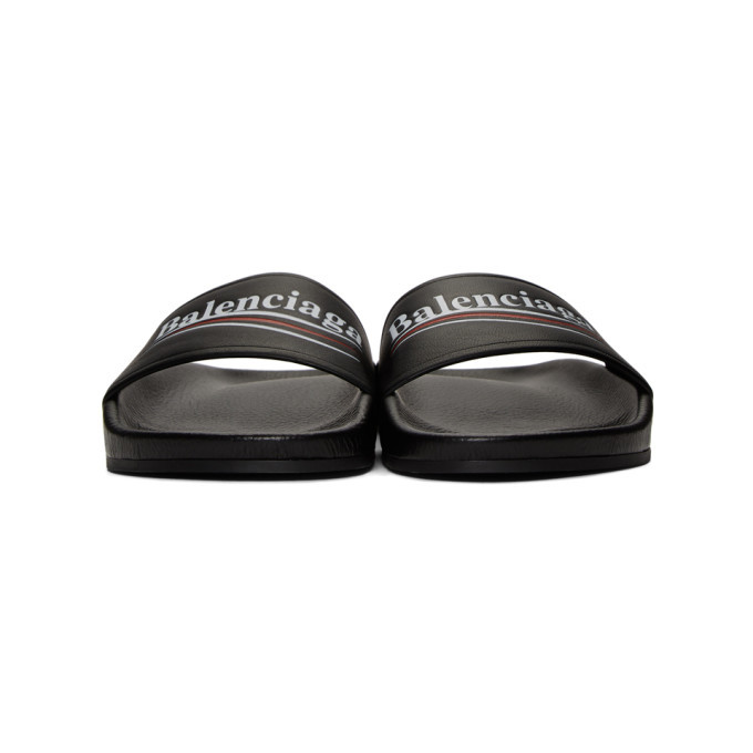 Balenciaga Black Campaign Pool Slides Balenciaga