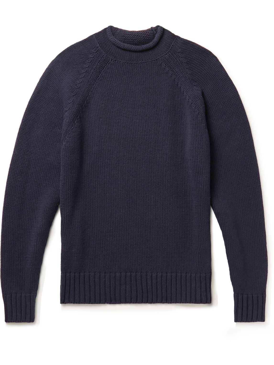 Alex Mill - Alex Cotton Mock-Neck Sweater - Blue Alex Mill