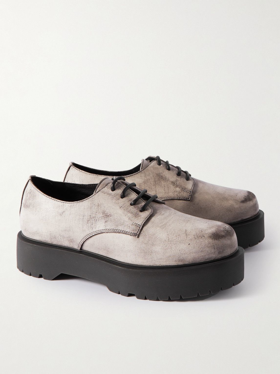 Enfants Riches Déprimés - Winona Distressed Leather Derby Shoes - White ...