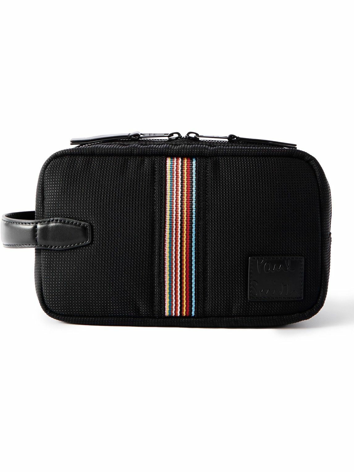 Paul Smith - Stripe-Detailed Leather-Trimmed Mesh Wash Bag Paul Smith