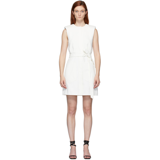 Tibi White Chalky Drape Dress Tibi