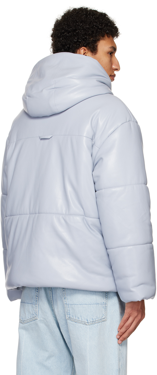 Nanushka Blue Hide Vegan Leather Puffer Jacket Nanushka