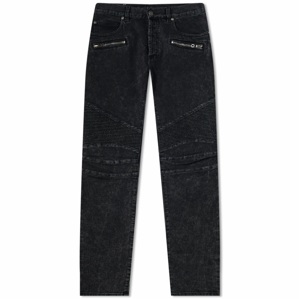 Balmain Men's Slim Biker Jean in Black Balmain