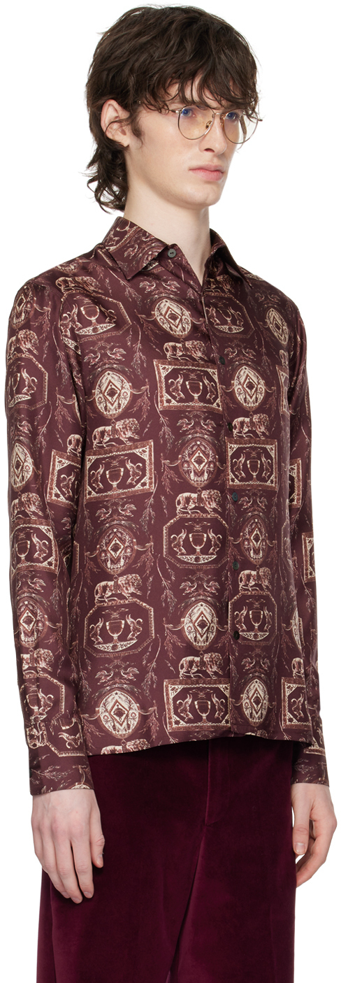 73 LONDON Burgundy Button Shirt