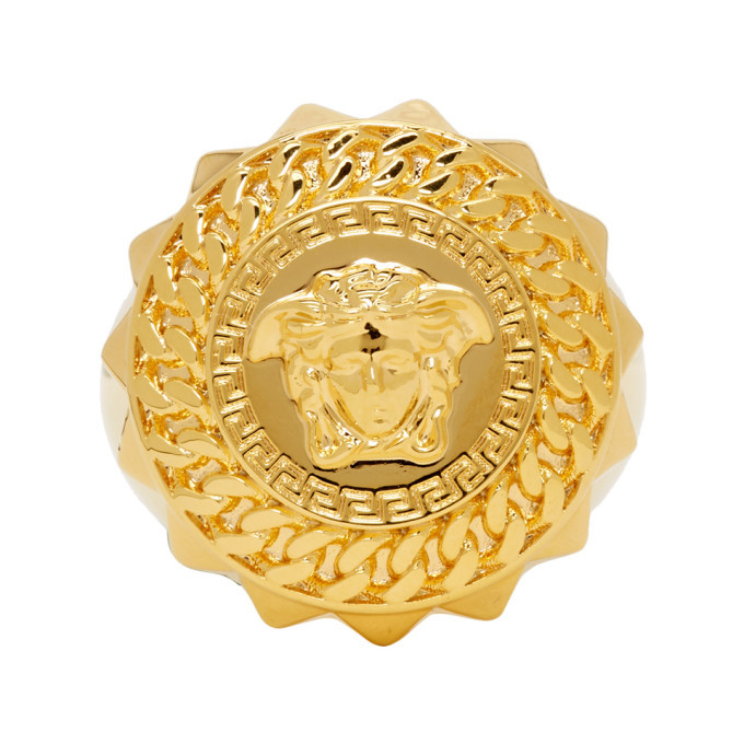 Versace Gold Medusa Signet Ring Versace