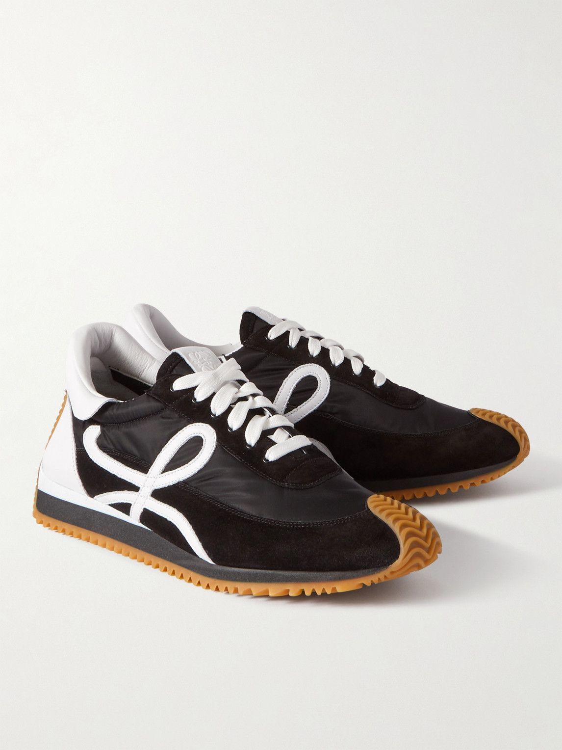 Loewe - Flow Runner Leather-Trimmed Suede and Nylon Sneakers - Black Loewe