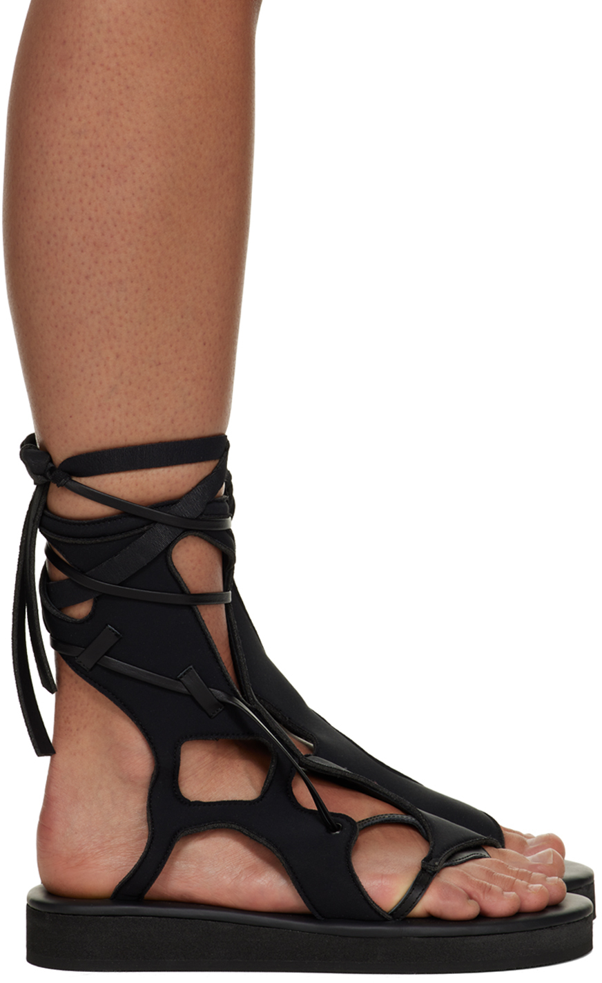 Ottolinger Black Strappy Flat Sandals Ottolinger