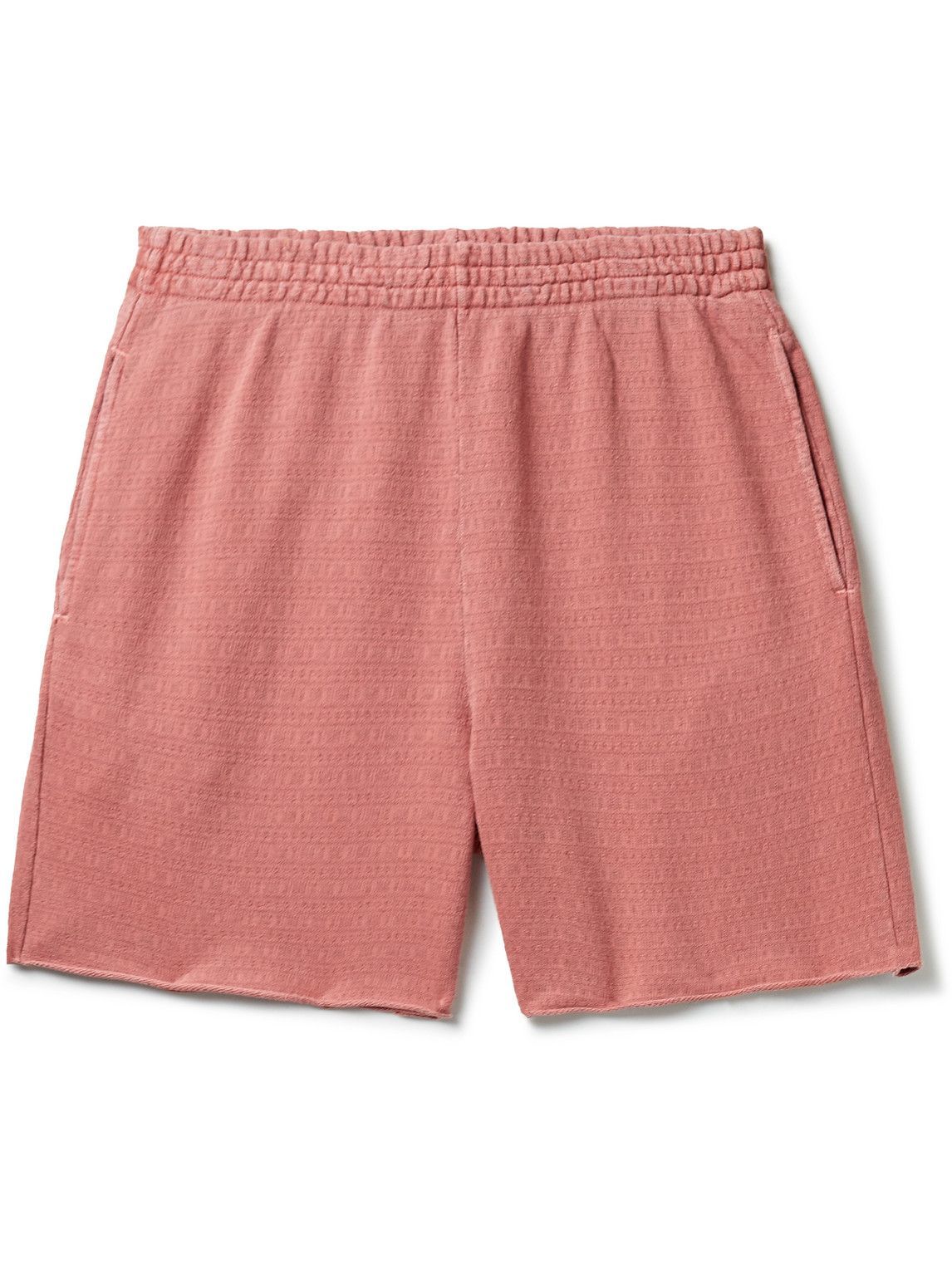 John Elliott Wide Leg Cotton Blend Jacquard Shorts Red John Elliott