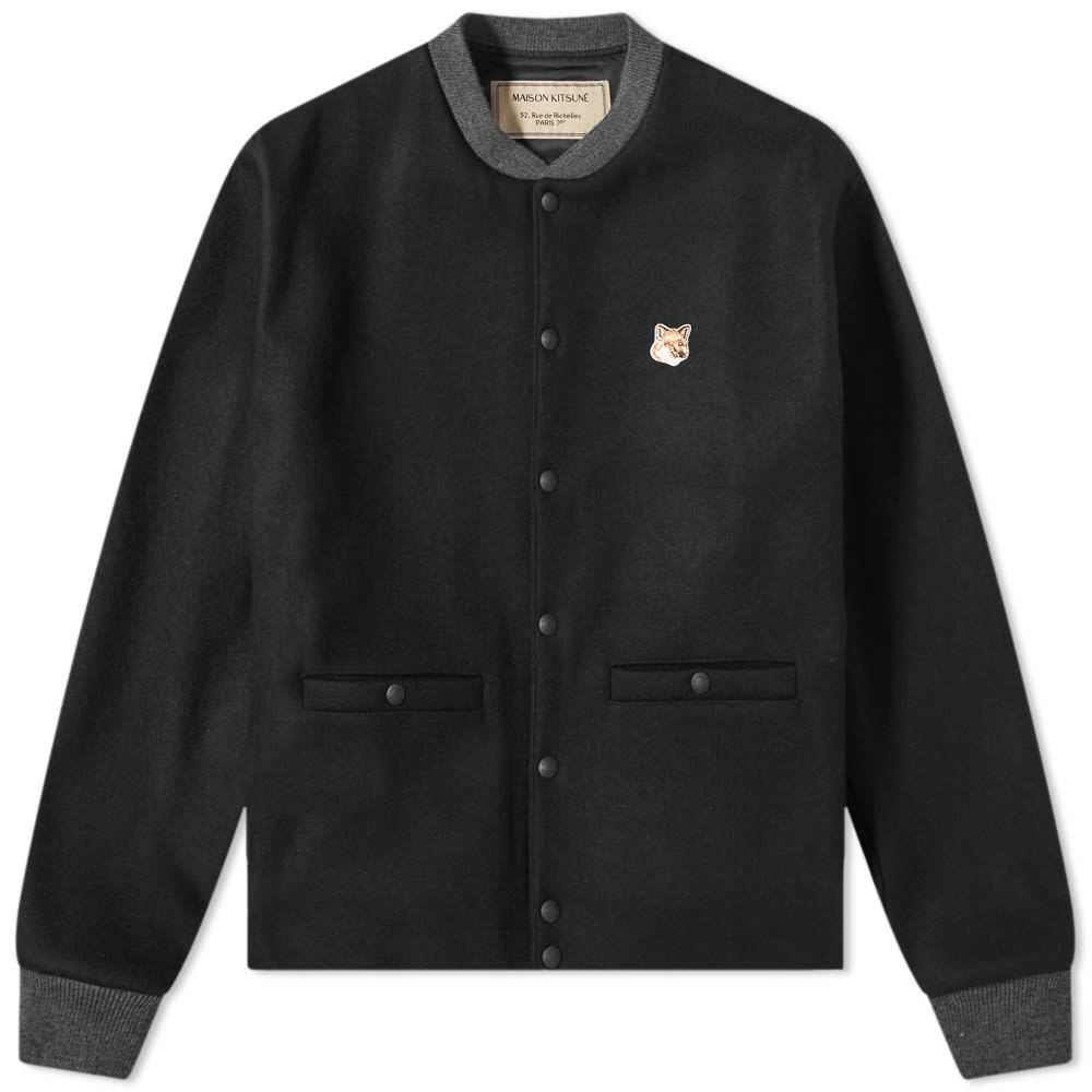 Maison Kitsuné Fox Head Wool Bomber Jacket Maison Kitsune