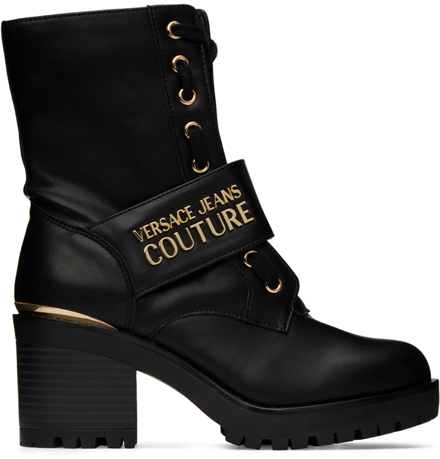 Versace Jeans Couture Black Mia Ankle Boots Versace